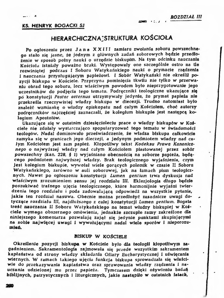 Bogacki - 1965 - Hierarchiczna Struktura Kościoła | PDF