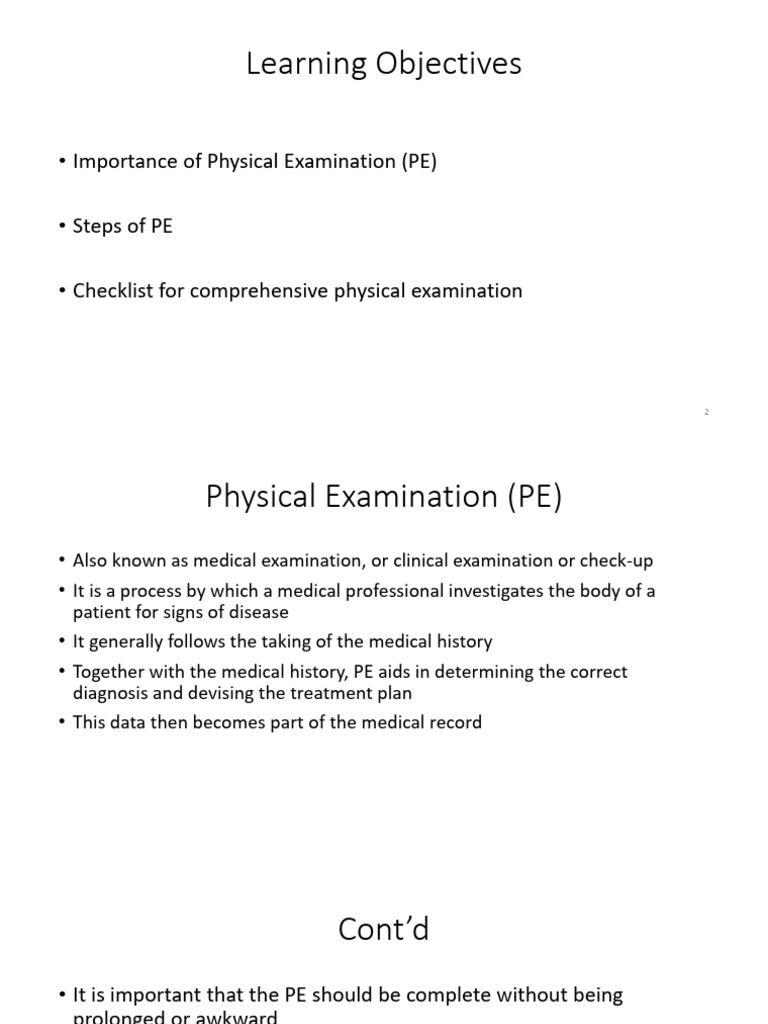 Physical Examination of The Patient | PDF | Physical Examination ...