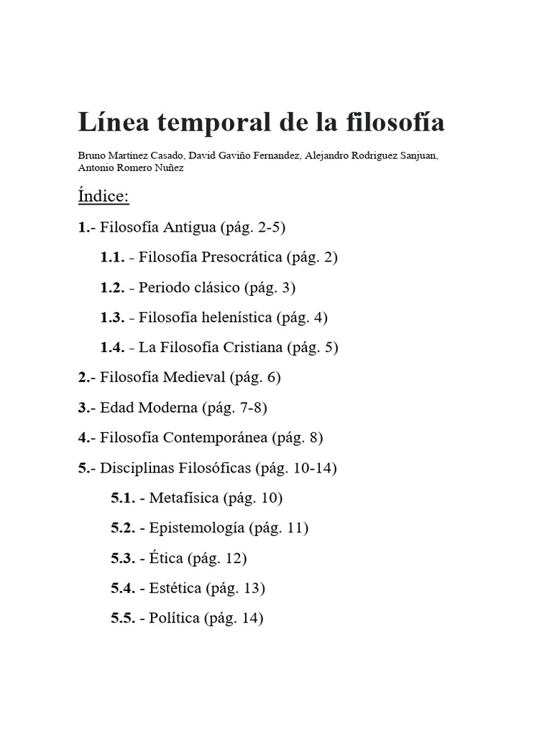 Línea Temporal de La Filosofía (4) | PDF | Platón | Metafísica