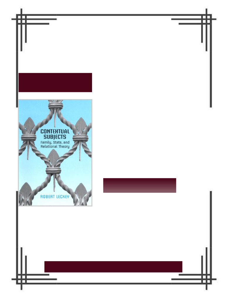 Contextual Subjects Family State and Relational Theory 1st Edition ...