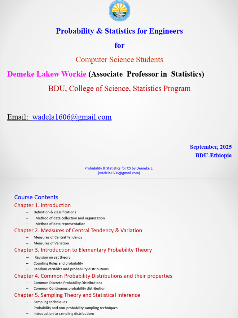 Probability & Statistics for CS Students | PDF | Statistics ...