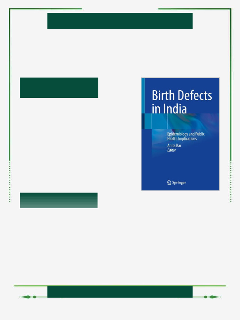Birth Defects in India Epidemiology and Public Health Implications 1st ...