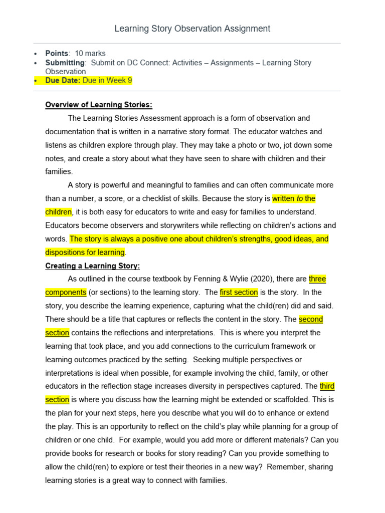 2 - Learning Story Assignment Sample | PDF | Learning | Cognitive Science