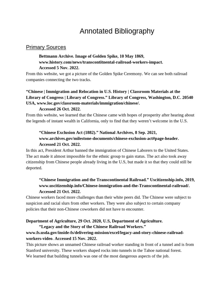 Thomas and Brandons Annotated Bibliography for History Day | PDF ...