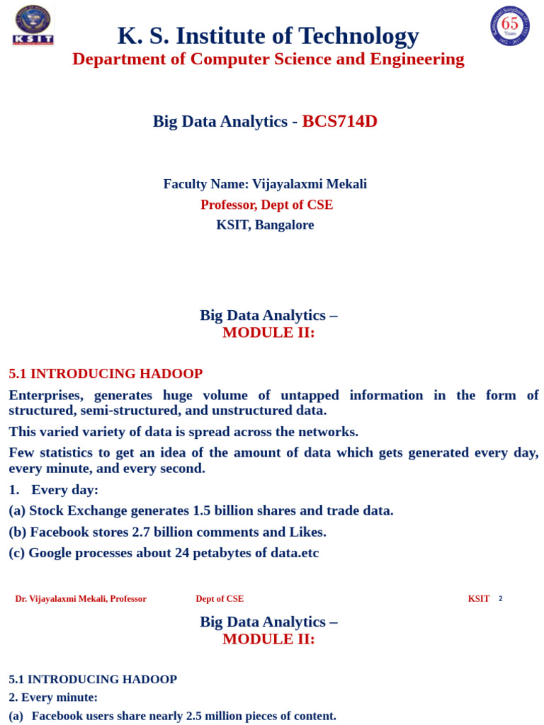 BDA Module 2 | PDF | Apache Hadoop | Map Reduce