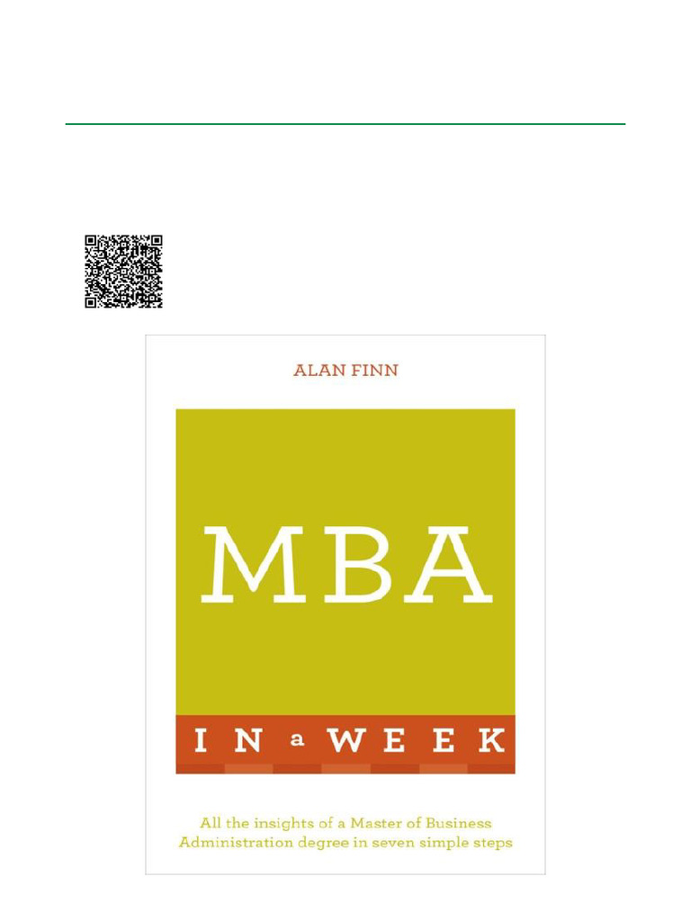 MBA In A Week All The Insights Of A Master Of Business Administration ...