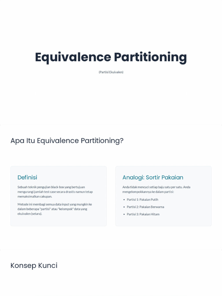 Equivalence Partitioning (1) (2) | PDF