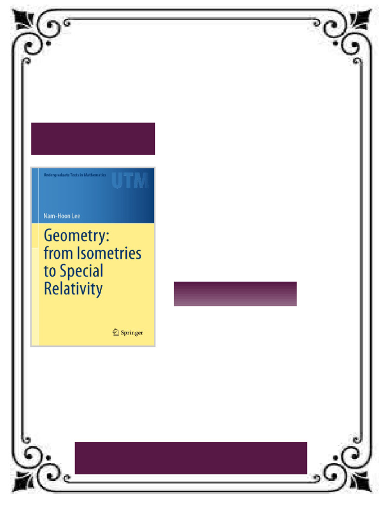Geometry from Isometries to Special Relativity 1st Edition Nam-Hoon Lee ...