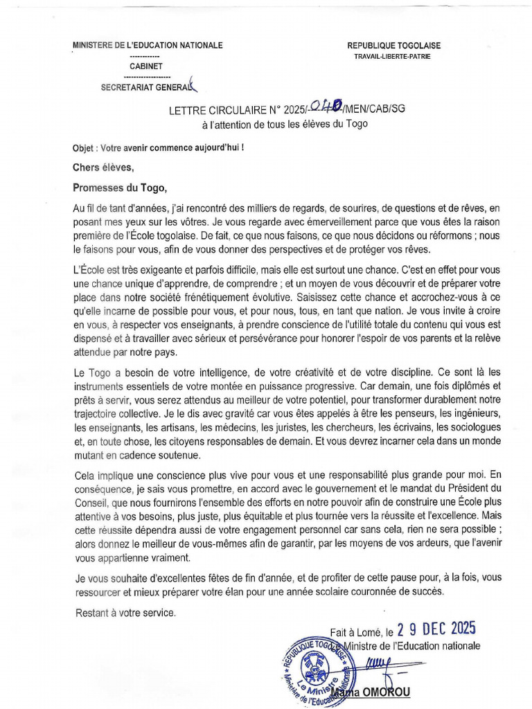 Lettre Aux Élèves | PDF