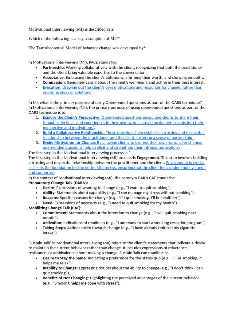 Motivational Interviewing | PDF | Motivation | Motivational