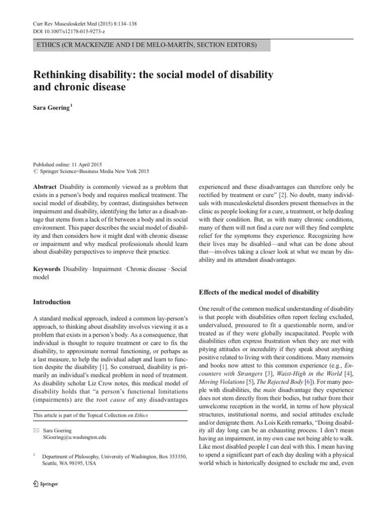 Social Model of Disability Explained | PDF | Disability | Behavioural ...
