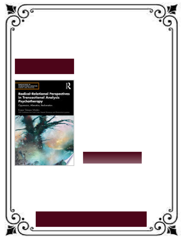 Radical Relational Perspectives in Transactional Analysis Psychotherapy ...