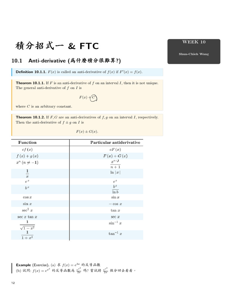 AP Calculus I W10 Lecture Note | PDF | Integral | Calculus