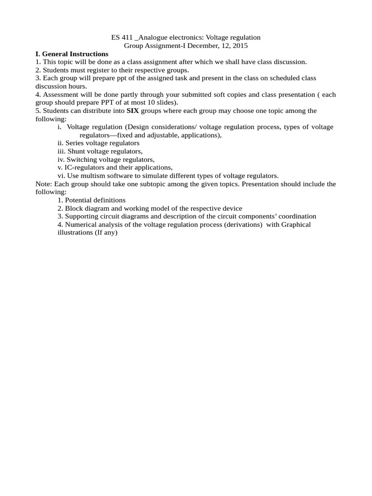 Group Assignment I- ES 411 | PDF