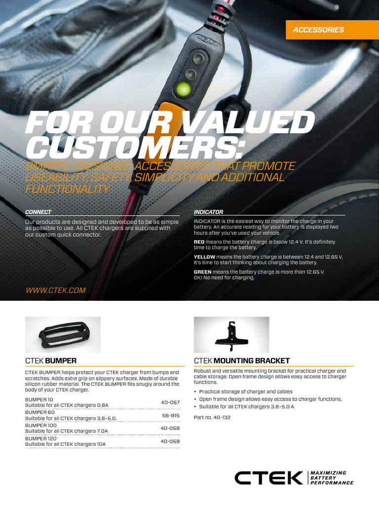 Ctek Indicator Eyelet m6 Productsheet Low Us En | PDF | Electrical ...