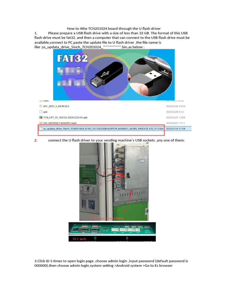 How to Update the TCN201024 Board Through the U Flash Dr | PDF | Usb ...