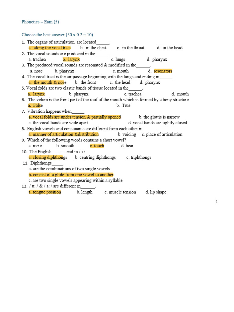 De Tham Khao Phonetics - De 5 - No Answer (1) | PDF | Consonant | Vowel