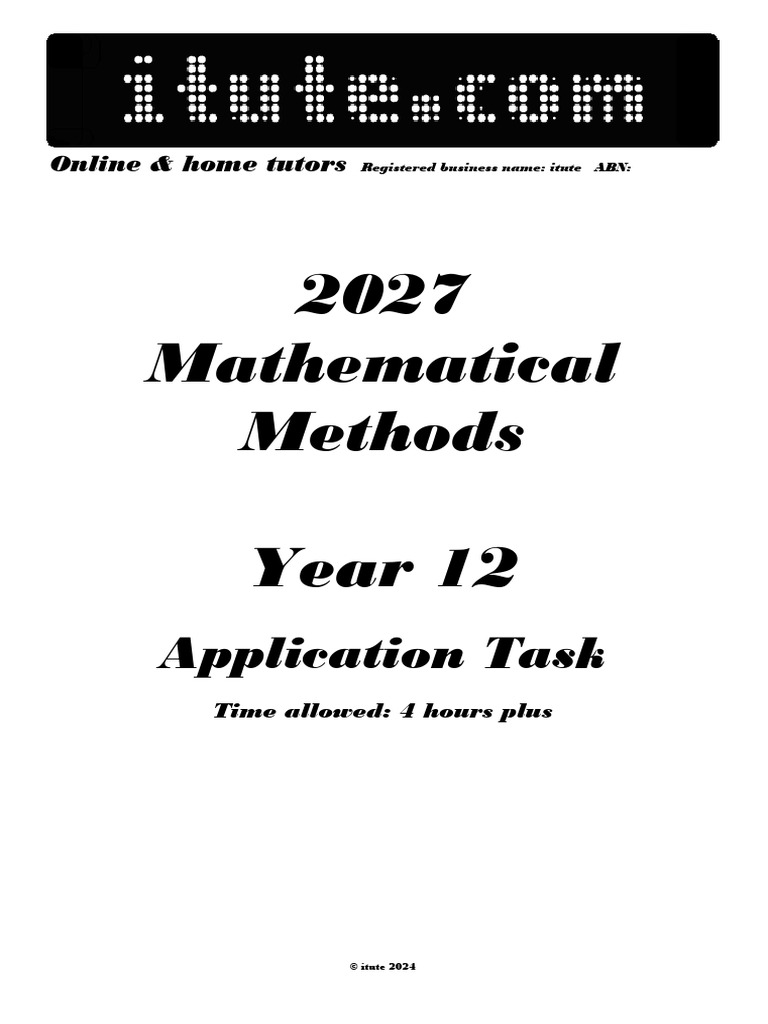 Year 12 Mathematical Methods Task | PDF | Tangent | Exponential Function