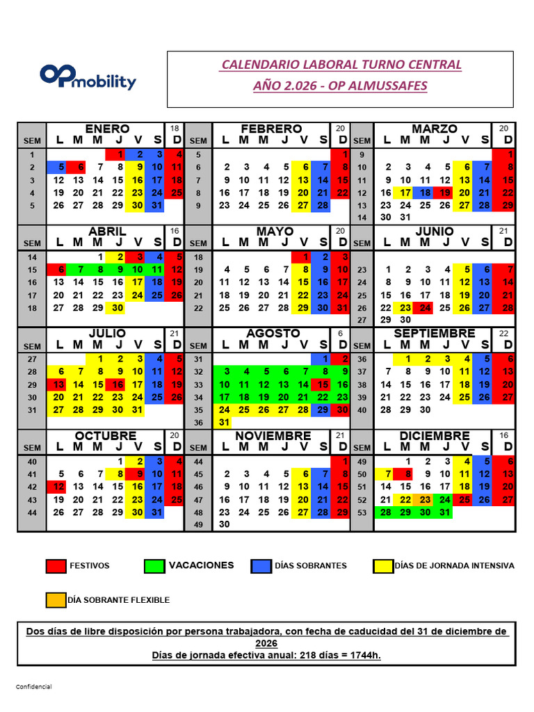 251217 Calendario Central Renault y Ford 2026 | PDF