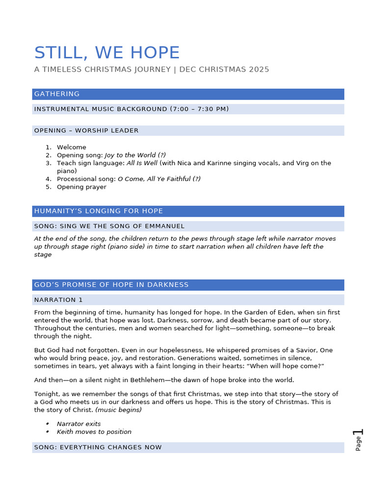 Still, We Hope Full Script_f38c03f3 1a4b 4362 b77d Ec561cb7d51f | PDF ...