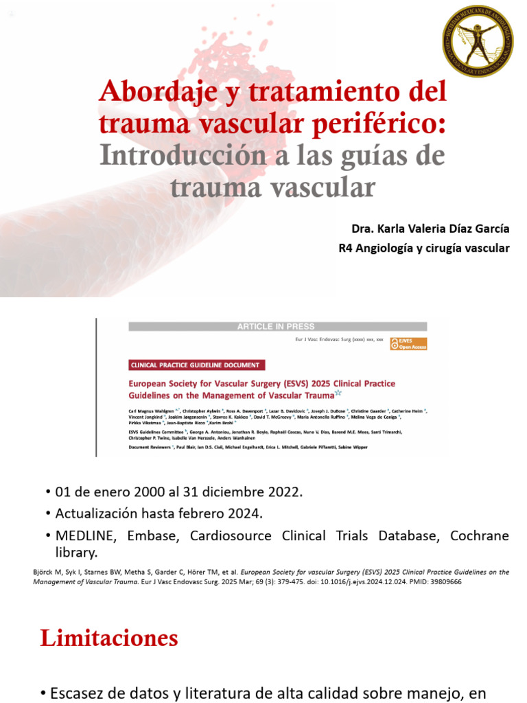 Guías ESVS sobre Trauma Vascular | PDF | Sistema cardiovascular ...