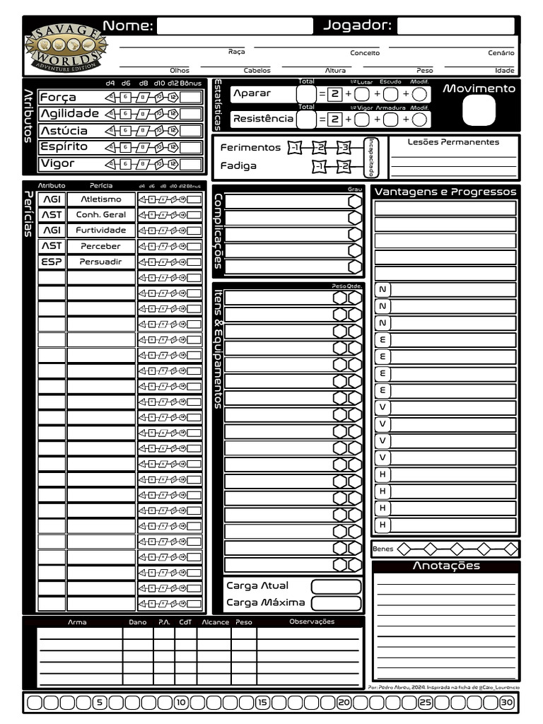 Ficha de Personagem para RPG | PDF