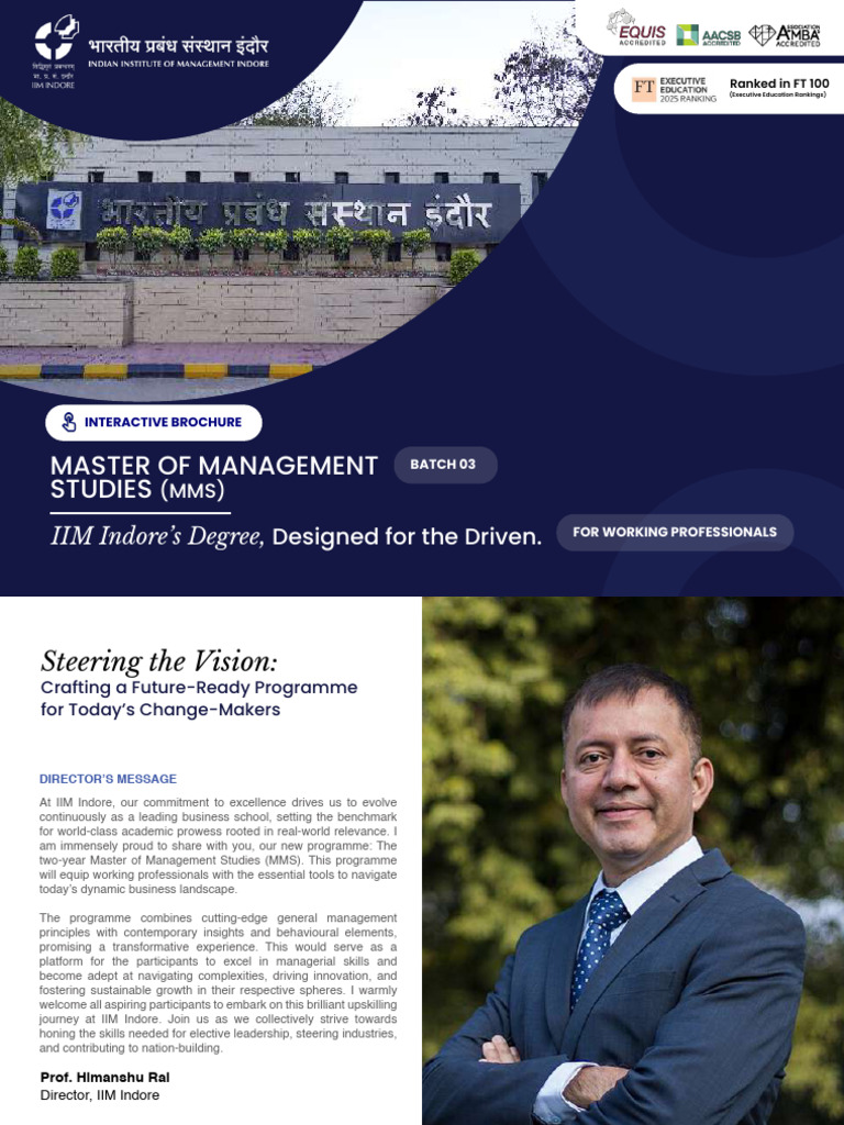 IIM Indore MMS for Working Professionals | PDF | Strategic Management ...