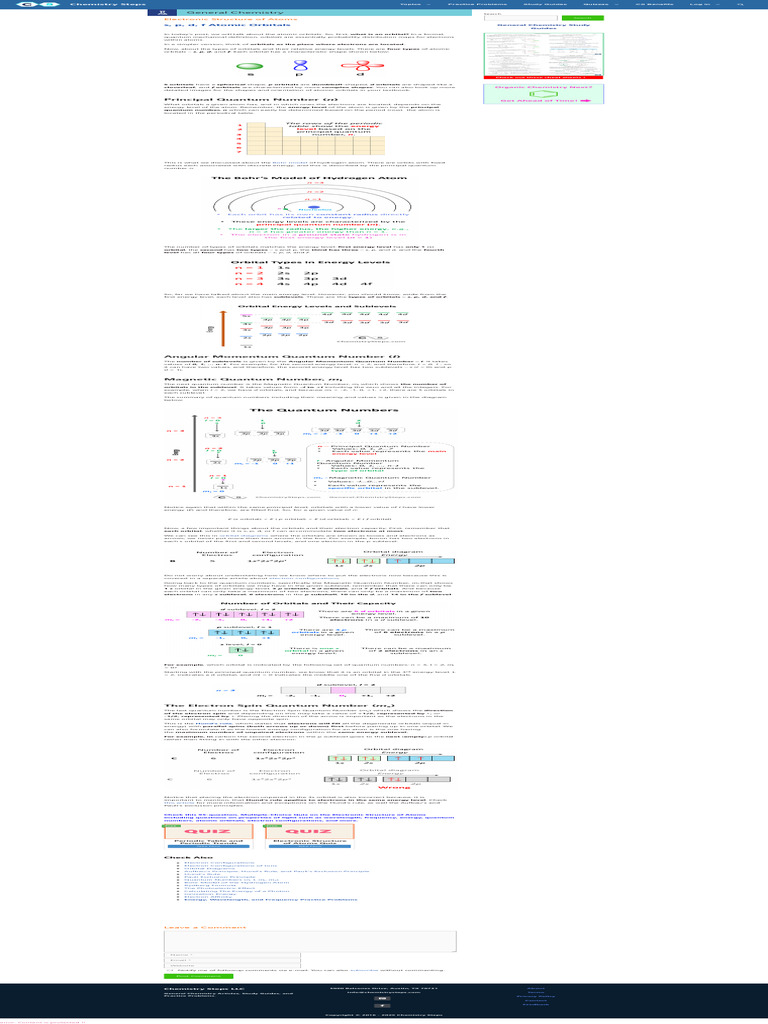 Understanding Atomic Orbitals and Quantum Numbers | PDF | Atomic ...
