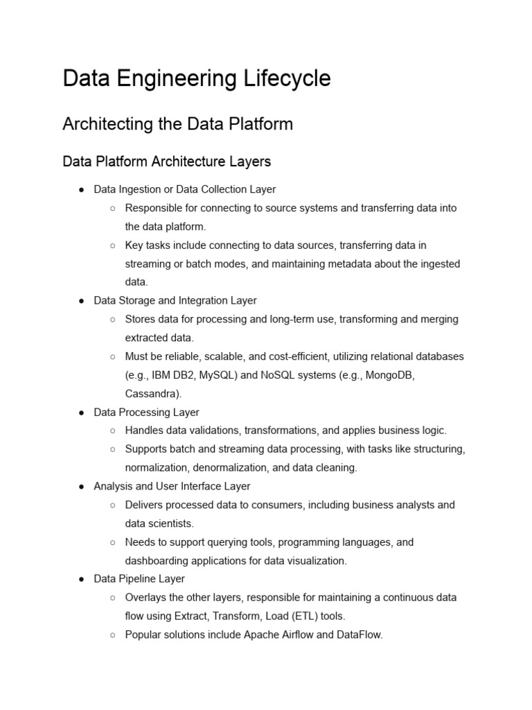 Data Engineering Lifecycle Overview | PDF | Computer Security | Security