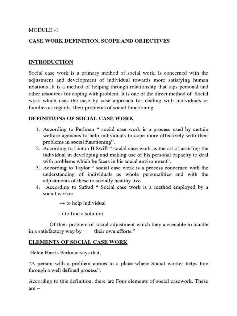 Social Case Work Notes For Social Work Students PDF | PDF ...