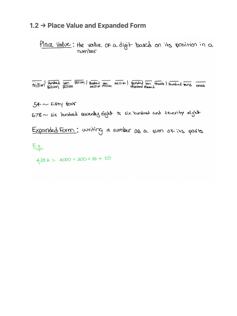 1.2 - Place Value and Expanded Form | PDF