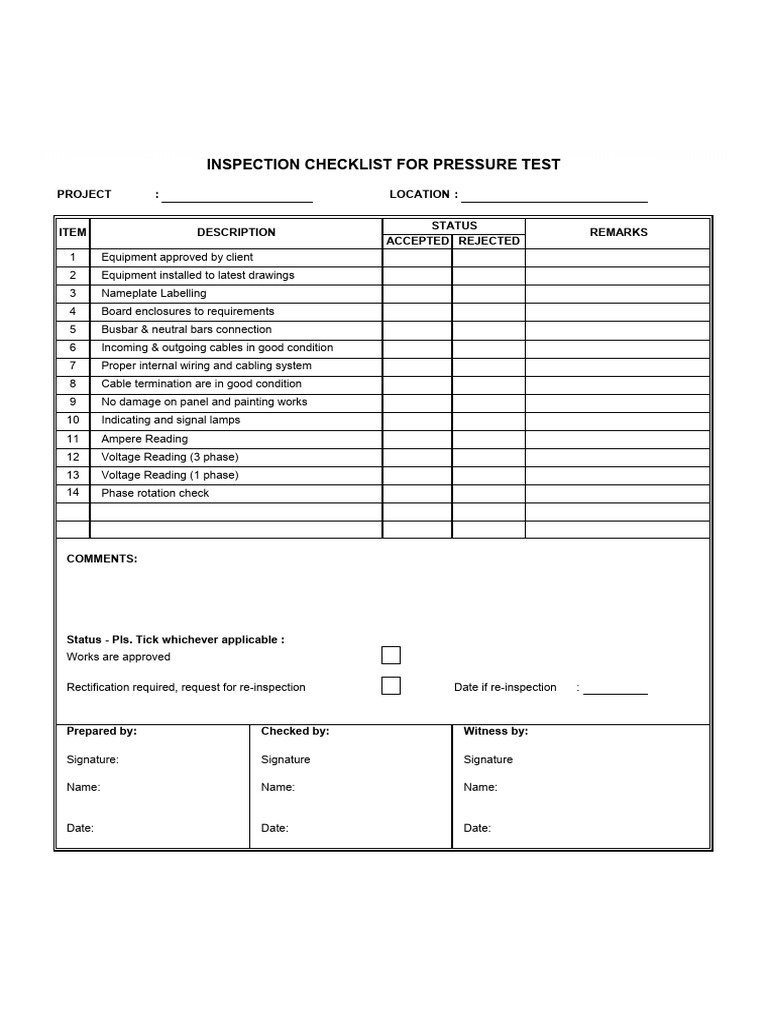 Checklist Switchboards | PDF