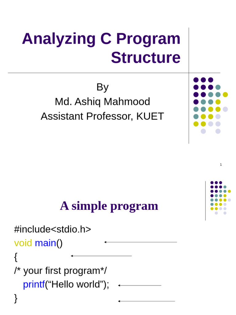 LEC_02 & 03-Analyzing C Program Structure | PDF | Data Type | Integer ...