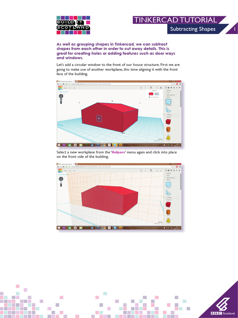 Tinkercad Subtracting Shapes | PDF | Shape