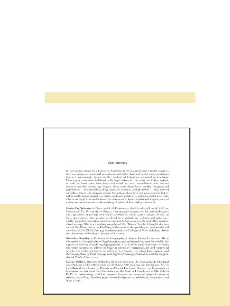 Red Zones Criminal Law And The Territorial Governance Of Marginalized ...