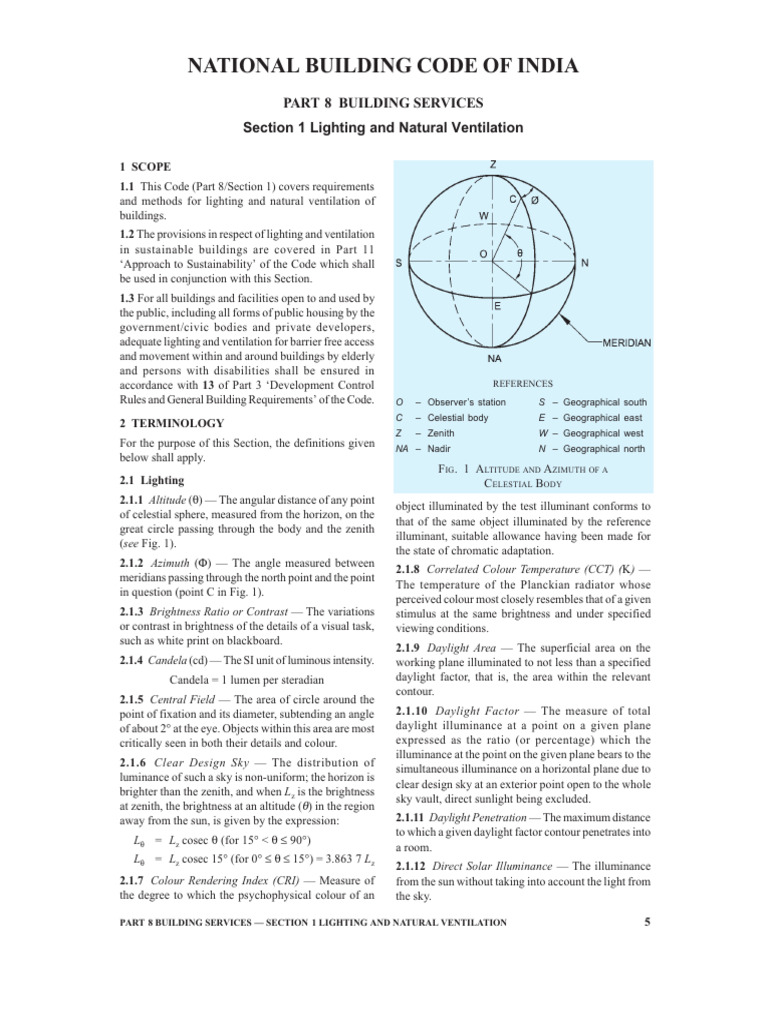 Lighting and Ventilation Nbc | PDF | Light