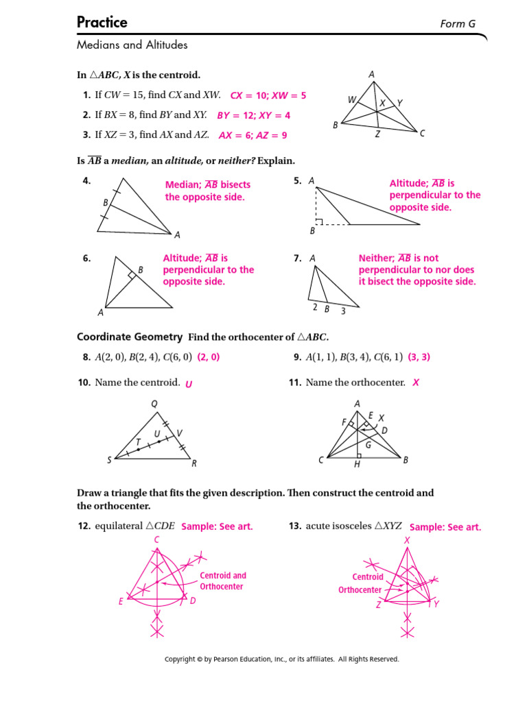 Medians and Altitudes in Triangles | PDF | Triangle | Euclid