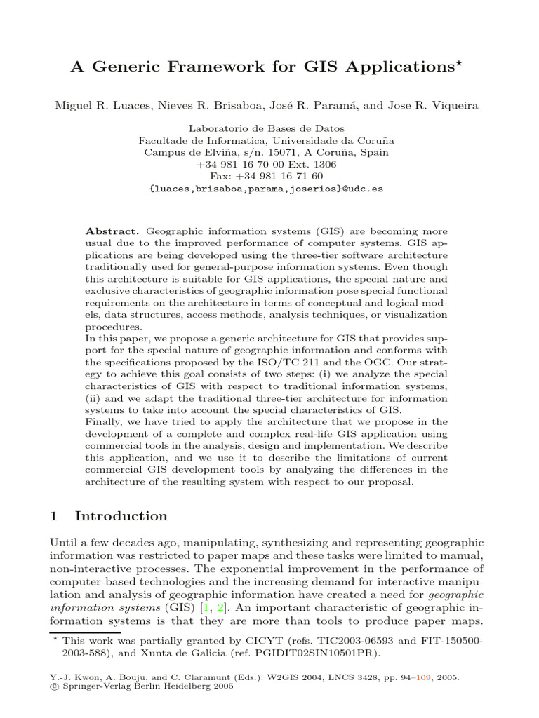 0.3 Generic Framework (Architecture) For GIS Application PDF | PDF ...