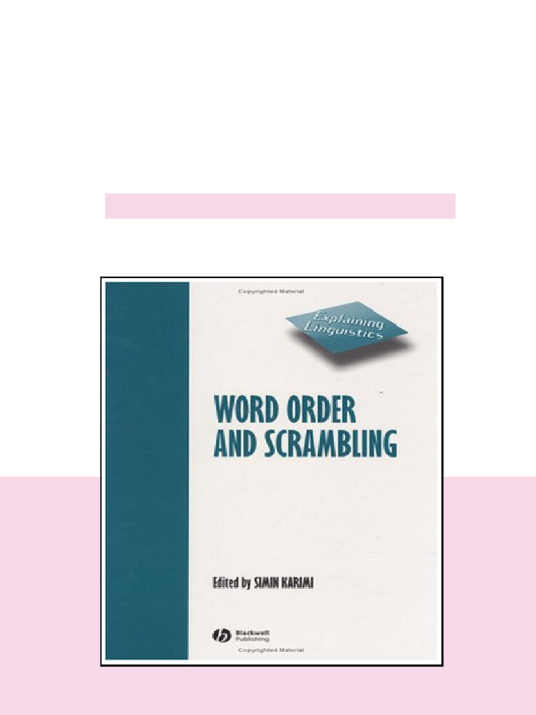 Word Order And Scrambling Explaining Linguistics 1st Edition Simin ...