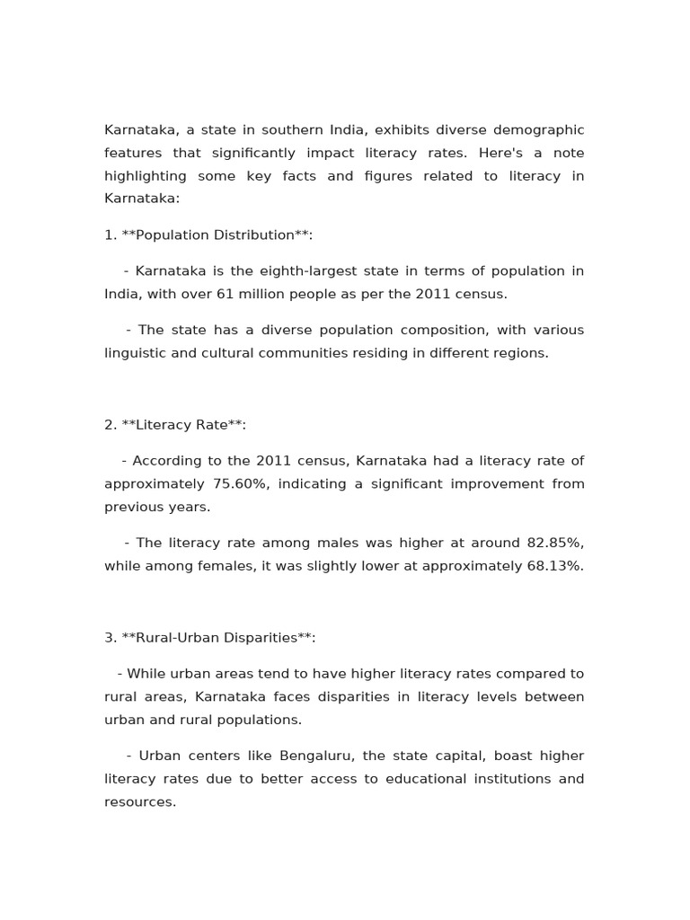Karnataka Literacy and Demographics Overview | PDF | Slum | City