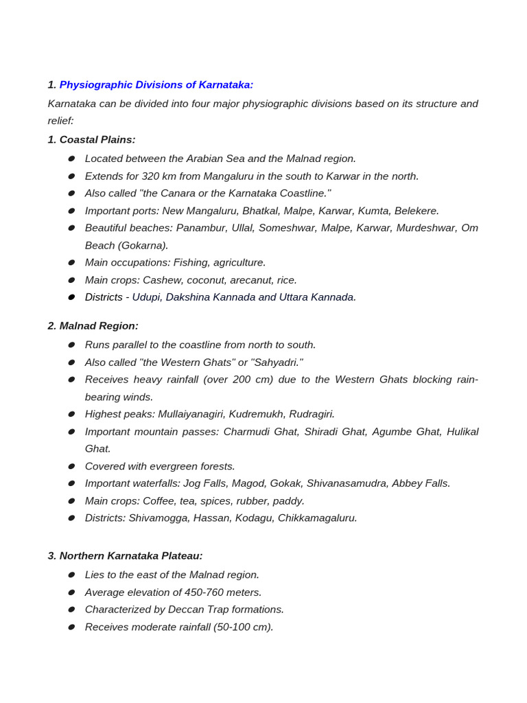 Physiographic and Climatic Overview of Karnataka | PDF | Soil | Agriculture