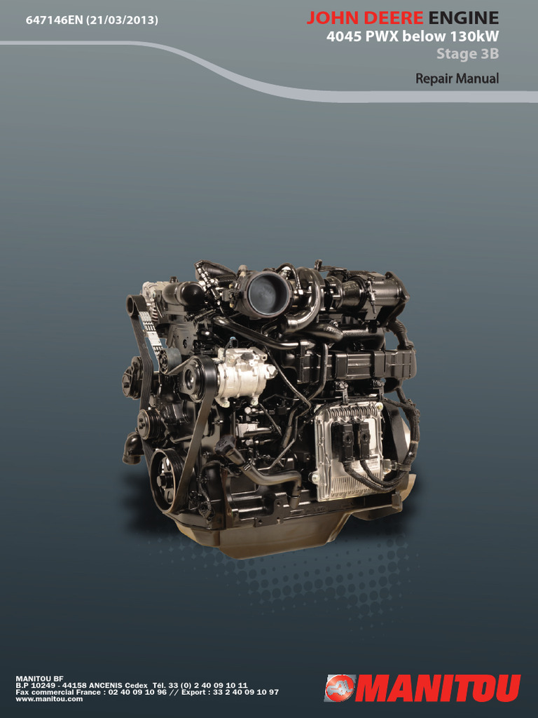 John Deere Engine 4045 Pwx Below 130kw Stage 3b | PDF