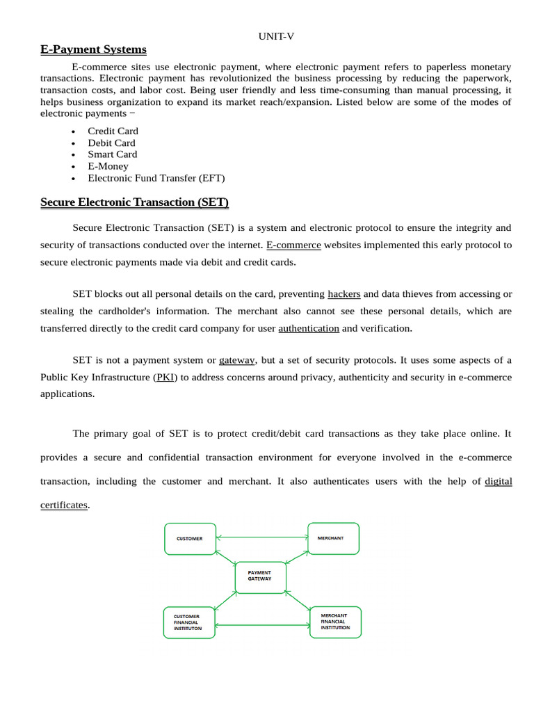 UNIT-V E-Commerce | PDF | Credit Card | Debit Card