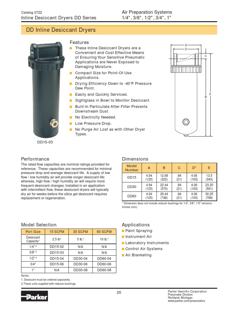 DD60-08 Watts Air Dryer Dessicant Dryer | PDF | Clothes Dryer | Gases