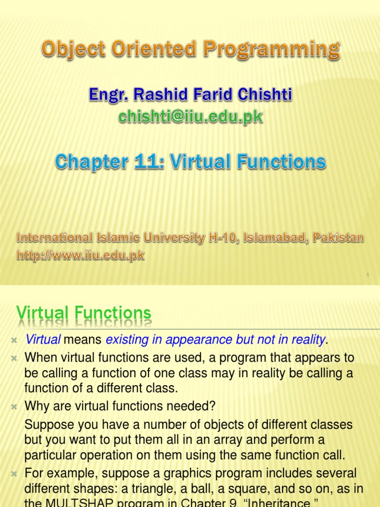 Ch11 Virtual Functions Inheritance Object Oriented