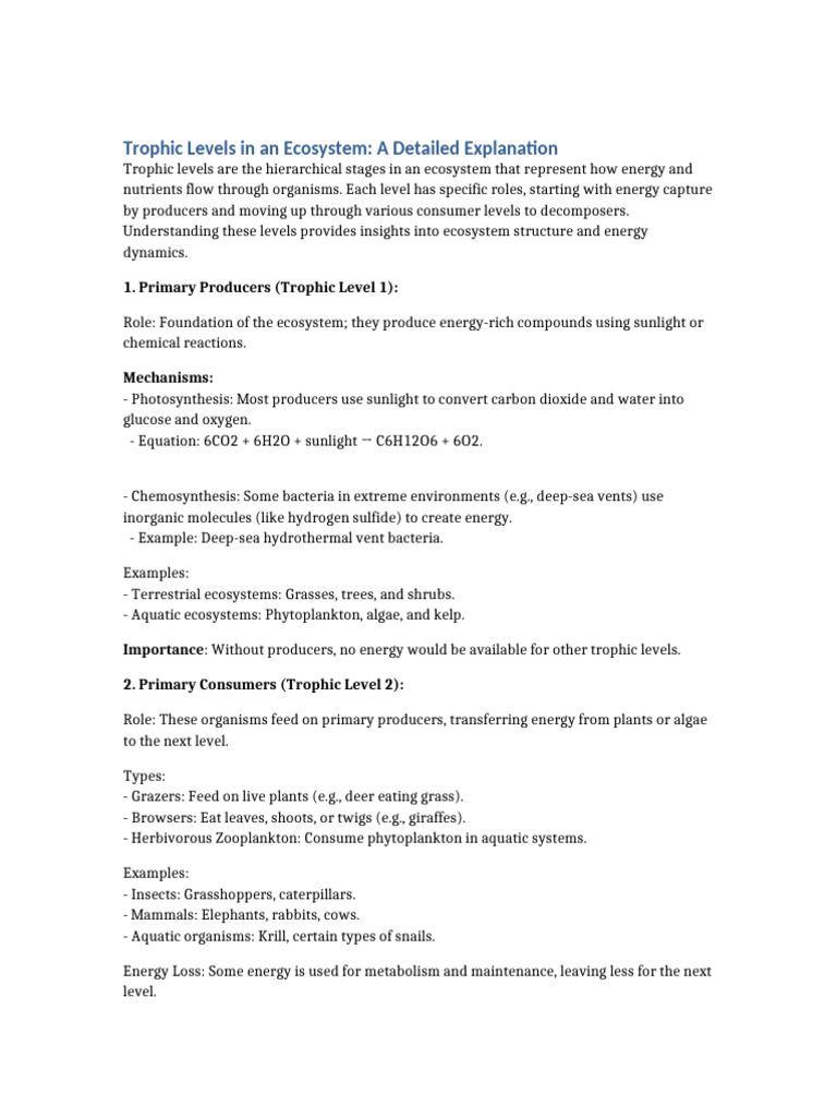 Trophic Levels Details | PDF | Food Web | Ecosystem