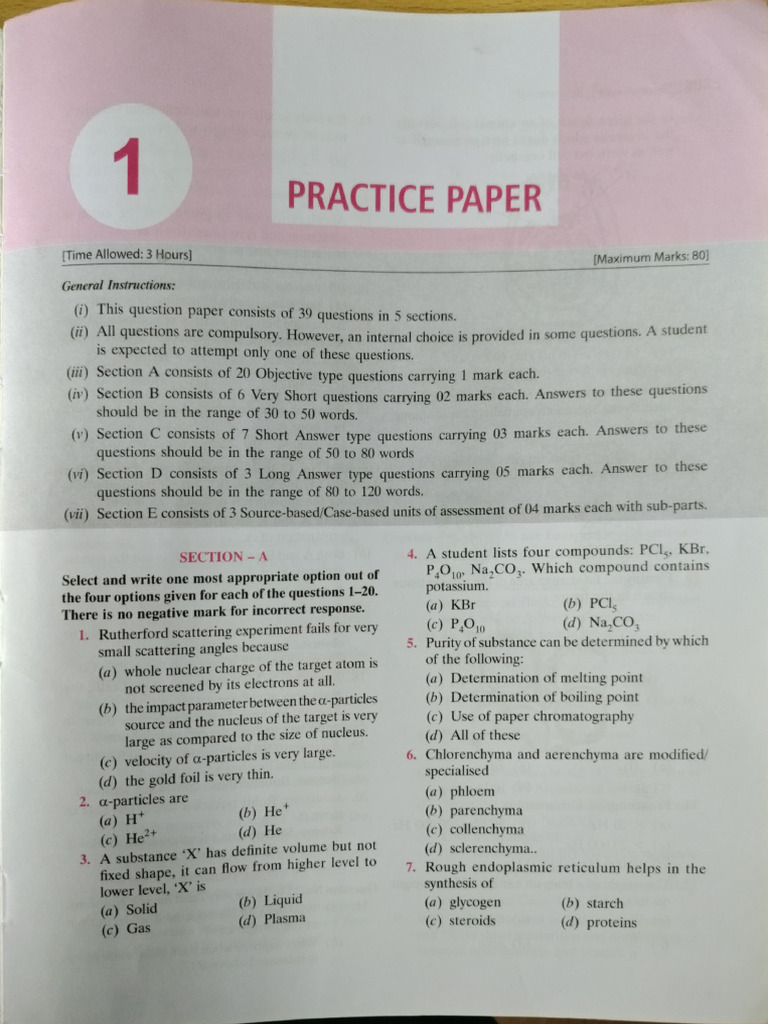 Grade 9 Sample Papers | PDF