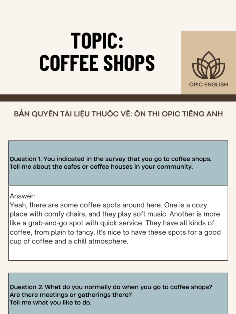 Coffee Shops | PDF