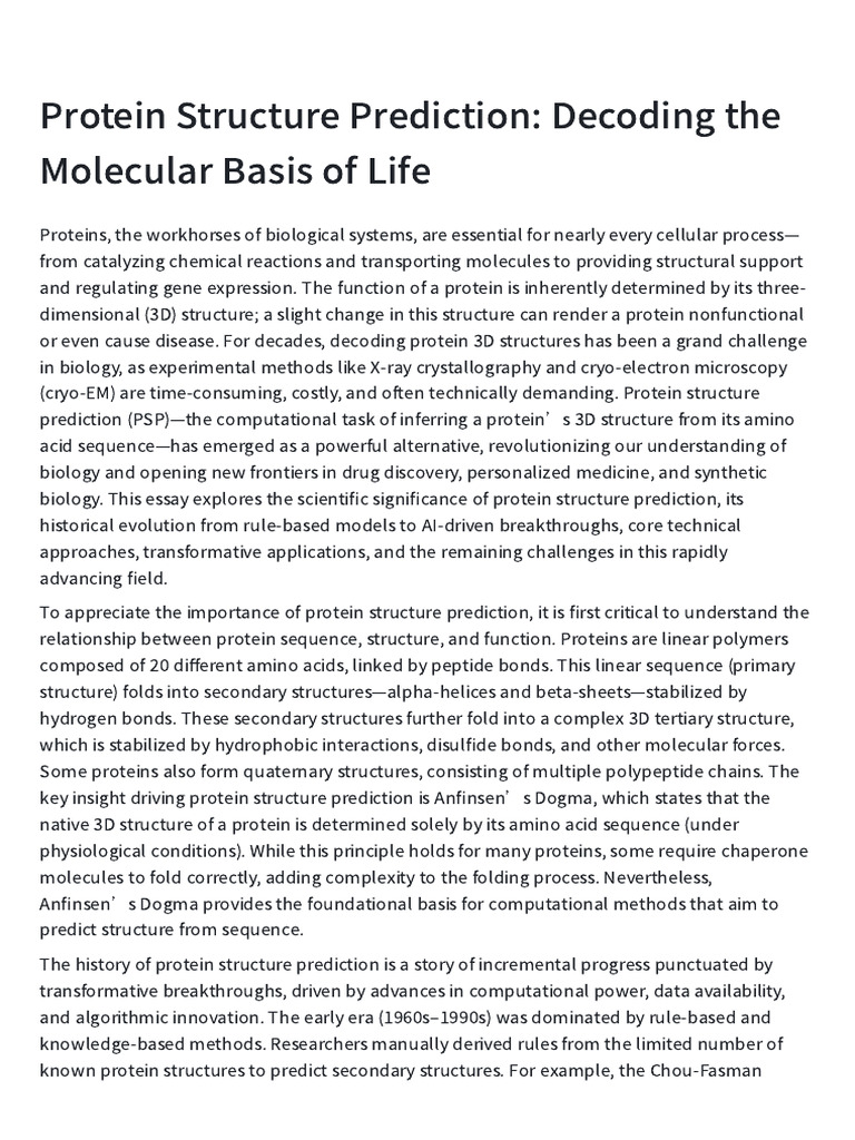 Protein Structure Prediction - Decoding The Molecu | PDF | Protein ...