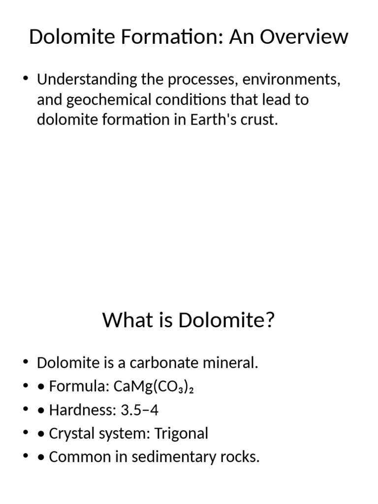 Dolomite Formation Presentation | PDF